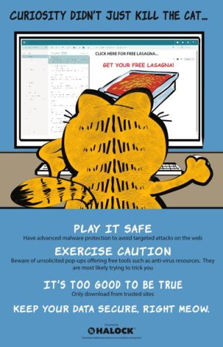 Cyber Awareness Movie Poster: Curiosity Didn’t Just Kill The Cat - HALOCK