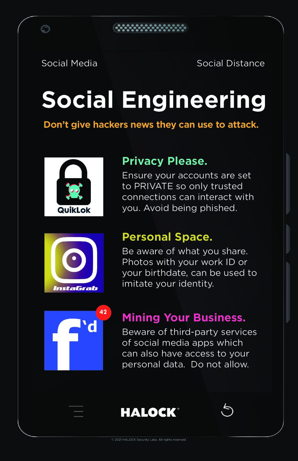 Cybersecurity Awareness Pop Culture Poster: Social Media - HALOCK